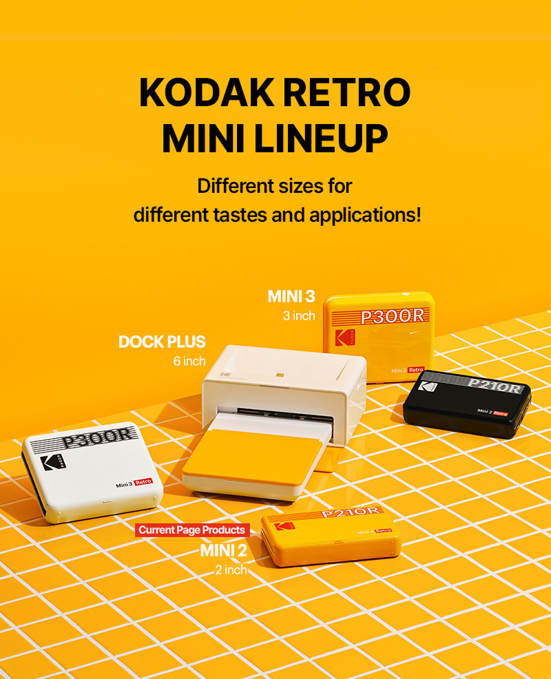 Kodak Mini 2 Retro (P210R) Portable Instant Photo Printer | 2.1 x 3.4 ...