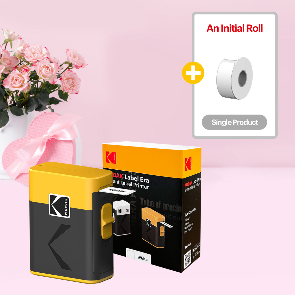 KODAK Label ERA M50 Label Maker Machine (Label Printer with 1 Roll Sti ...