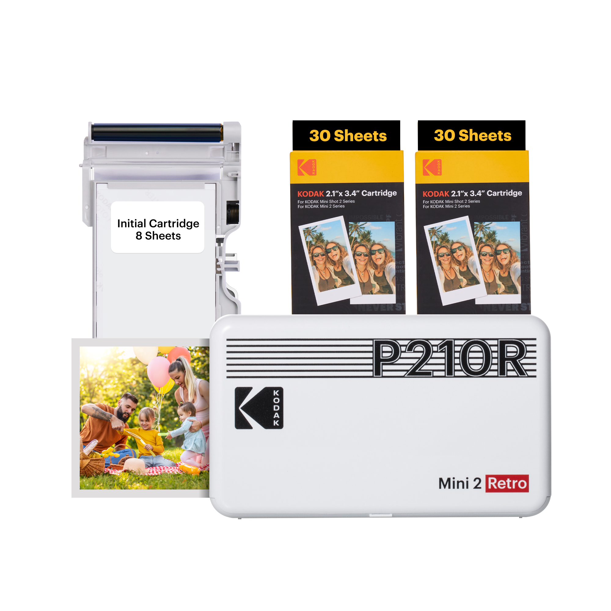 Kodak Mini 2 Retro Portable Instant Photo Printer | 2.1 x 3.4 Photo ...