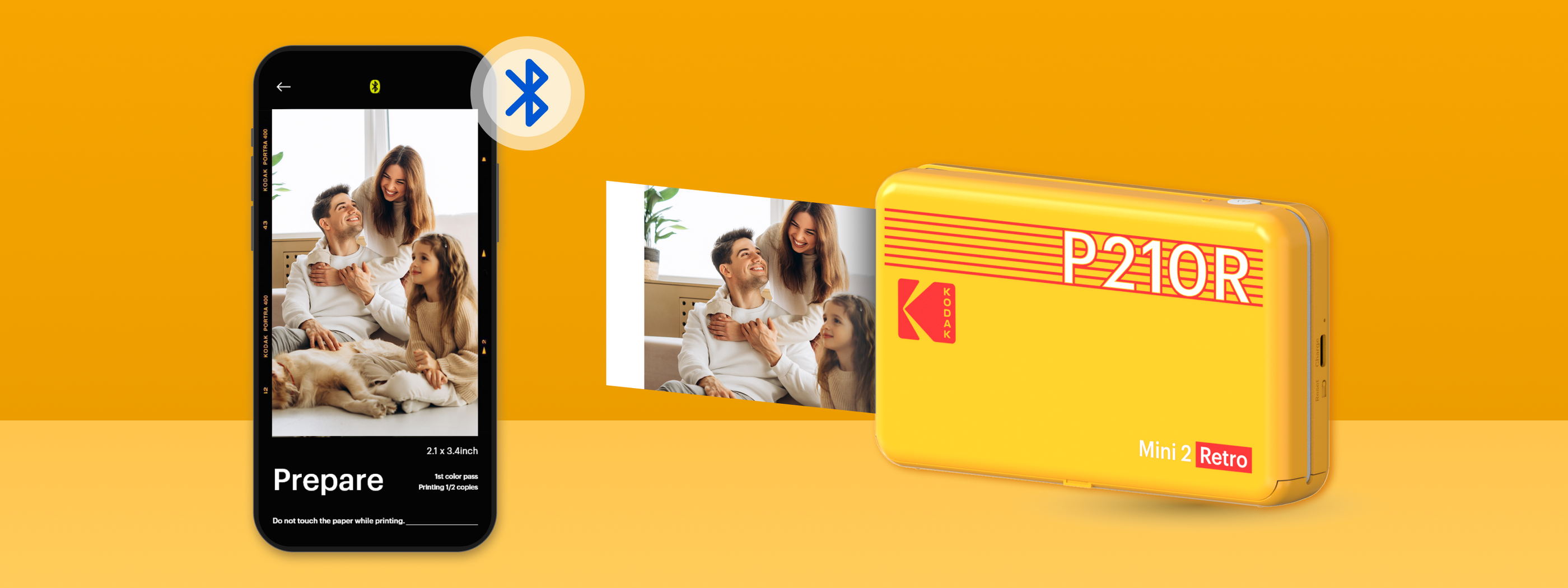 Kodak Mini 2 Retro (P210R) Portable Instant Photo Printer | 2.1 x 3.4 ...